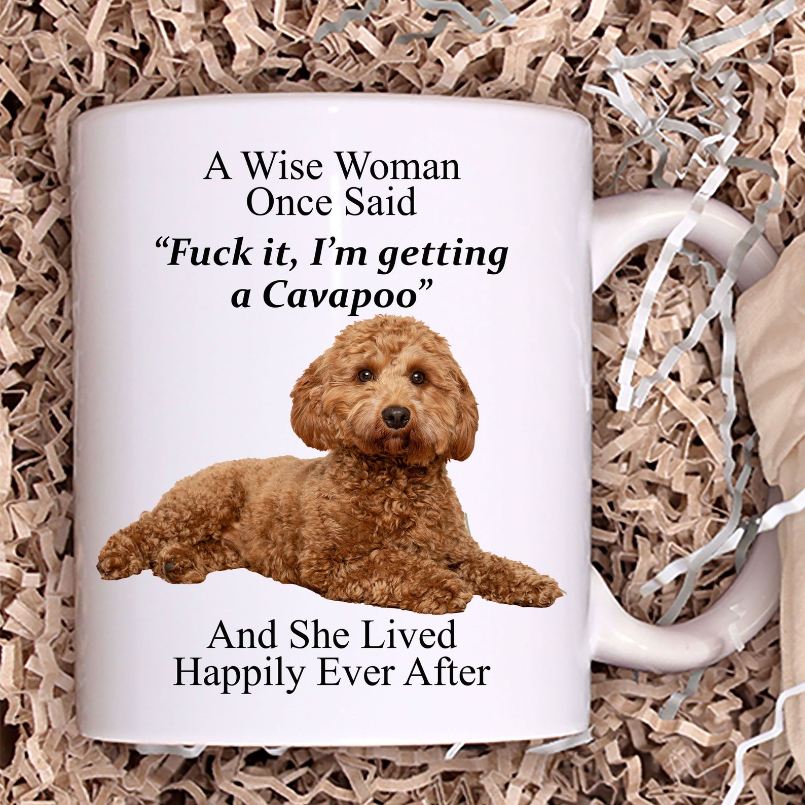 Funny Cavapoo Gifts for Women A Wise Woman Once Said Coffee White Mug ...