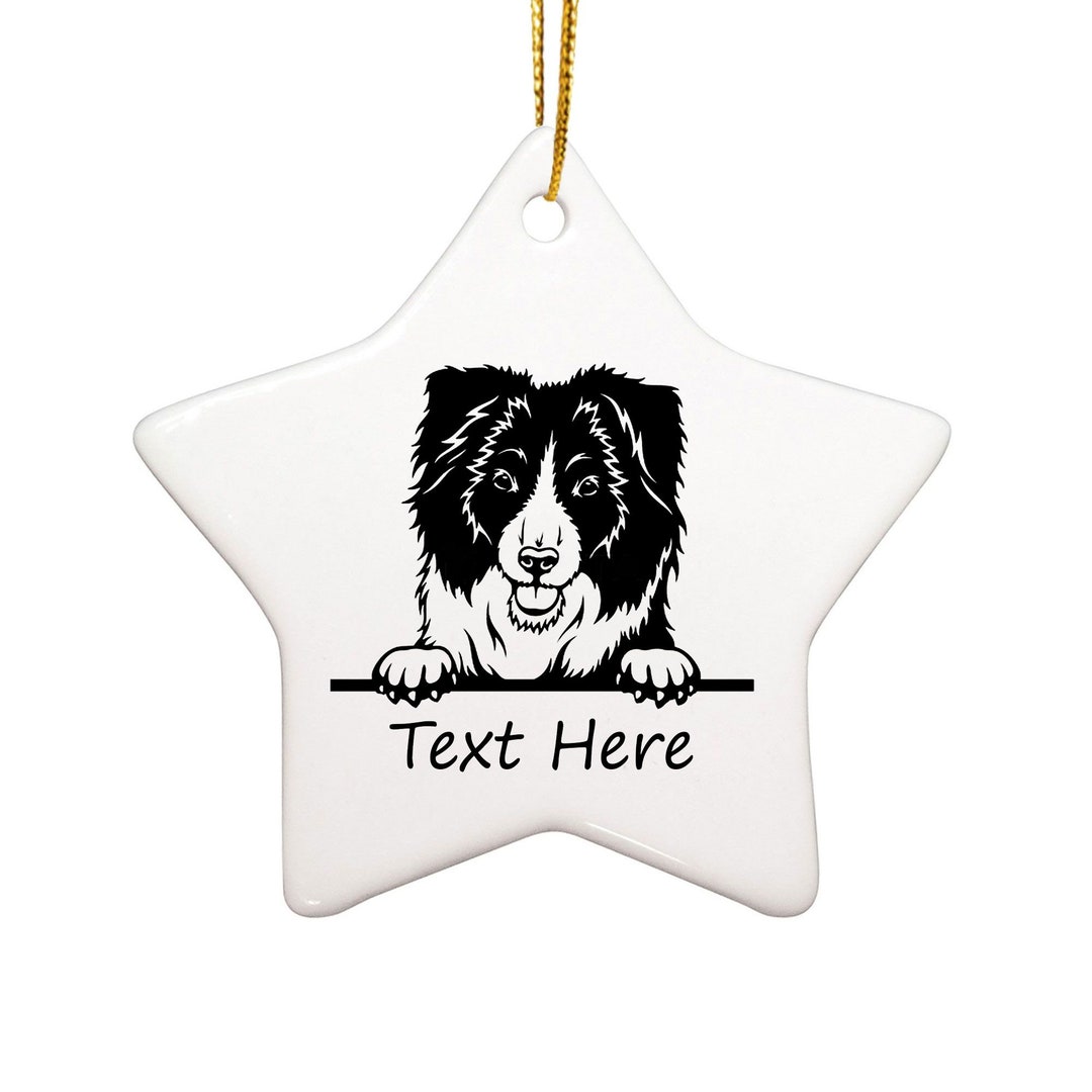 Personalized Name Border Collie Ornaments for Christmas Tree - Cute ...