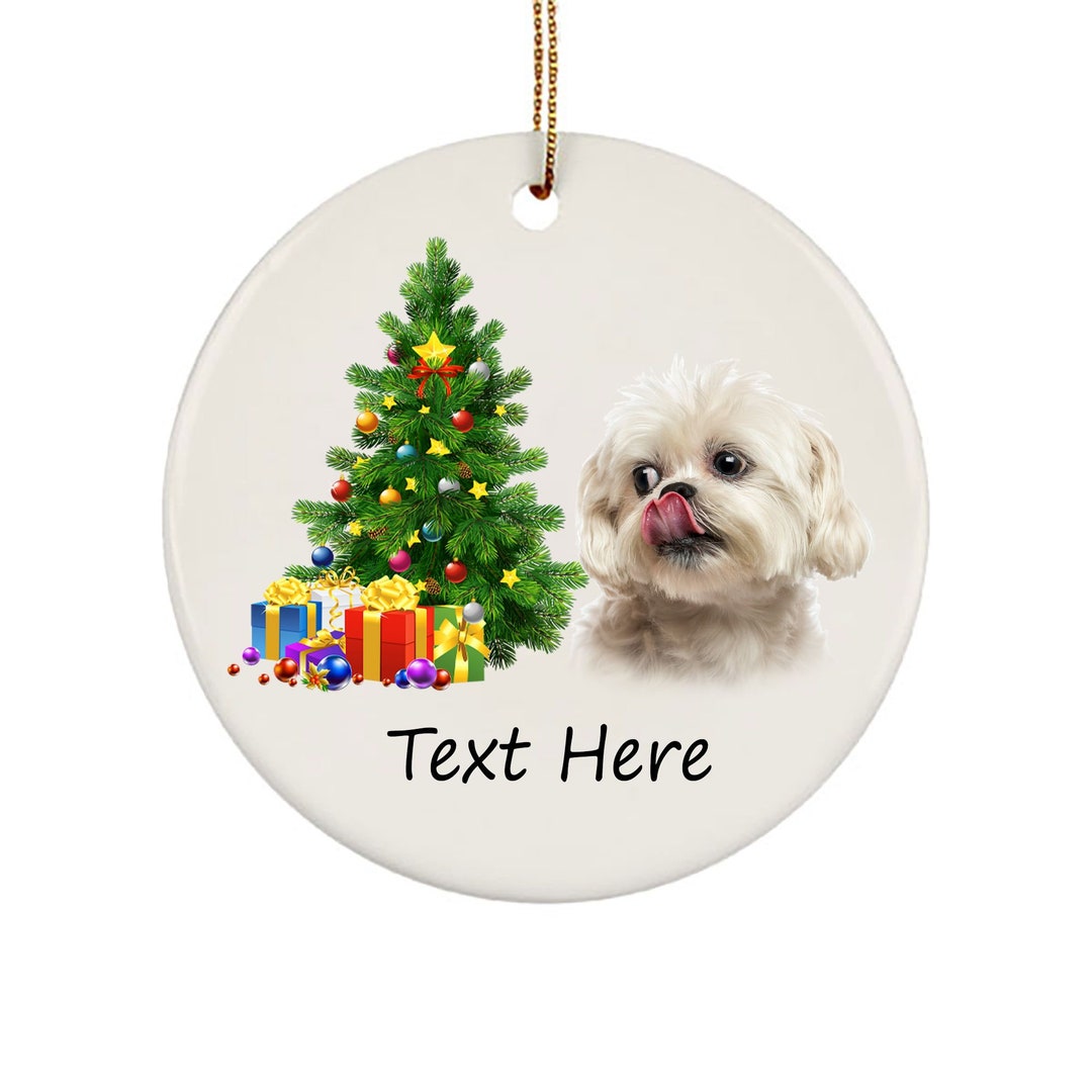 Personalized Name Lhasa Apso Dog Ornaments for Christmas Tree 2023 Cute ...