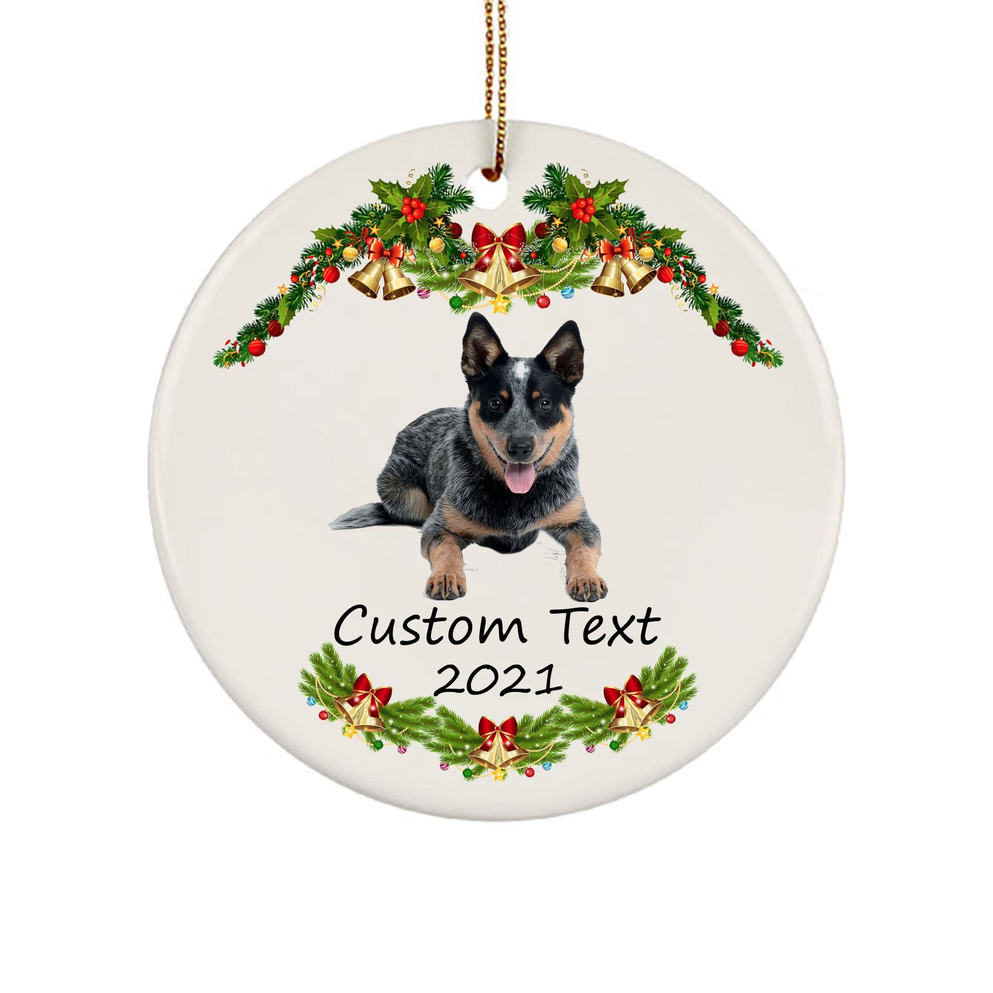 Personalized Name Blue Heeler Ornaments Gifts for Christmas Tree 2021 ...