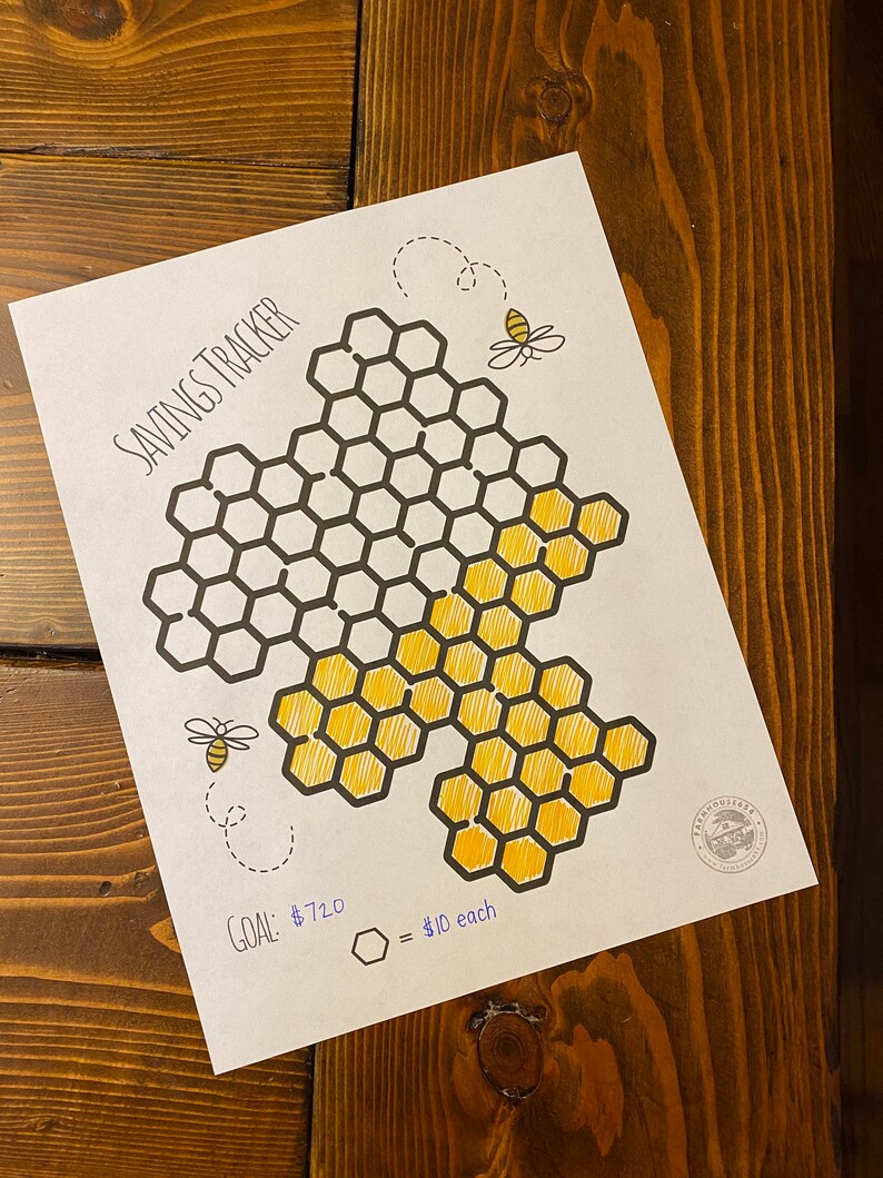Honeycomb Savings Tracker Printable PDF Bullet Journal - Etsy UK