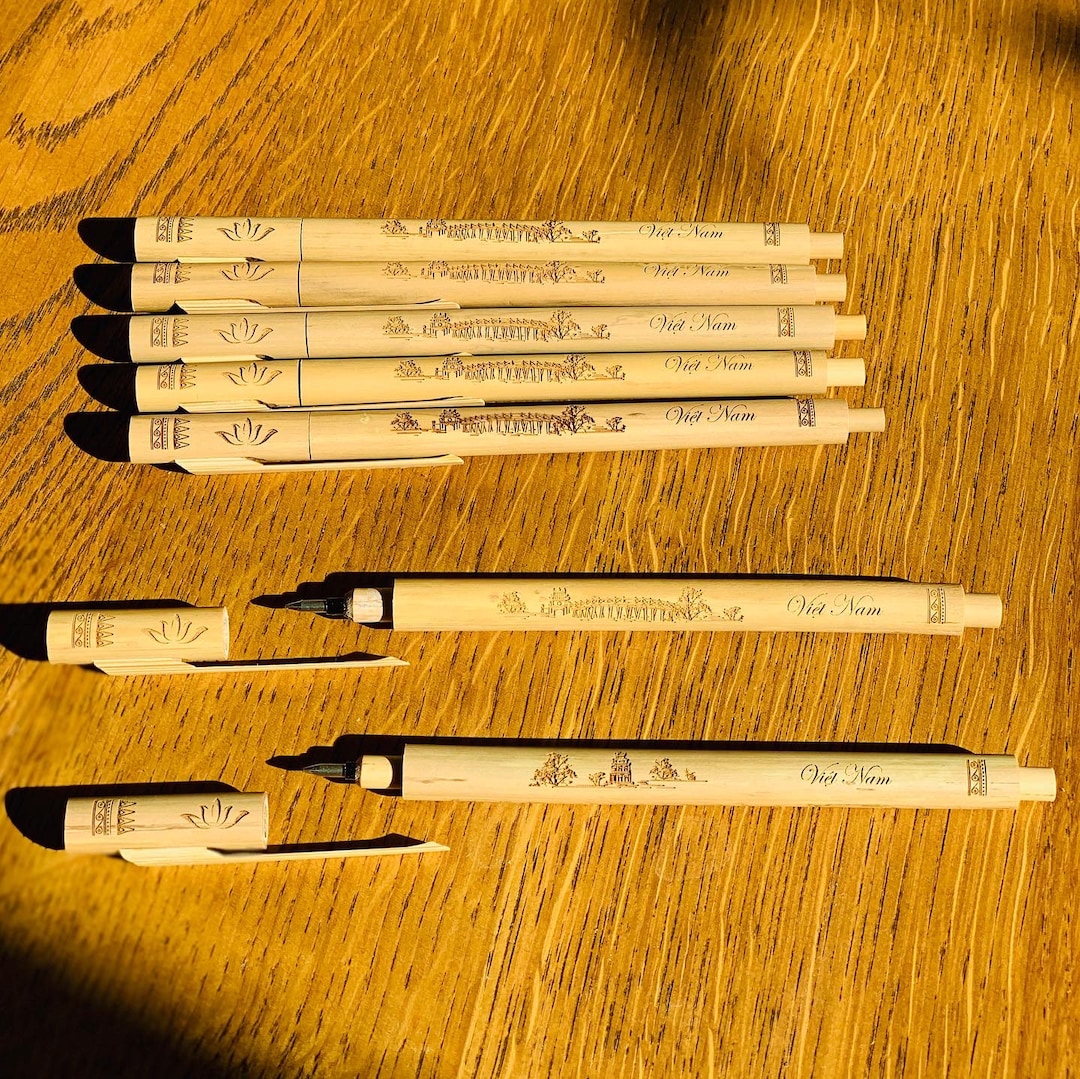 Handmade Natural Engraved Bamboo Vietnamese / Christmas / Birthday ...
