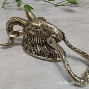 Large Cast Brass Goat Head Door Knocker, 10 Inch(tarrif PAID) - Etsy