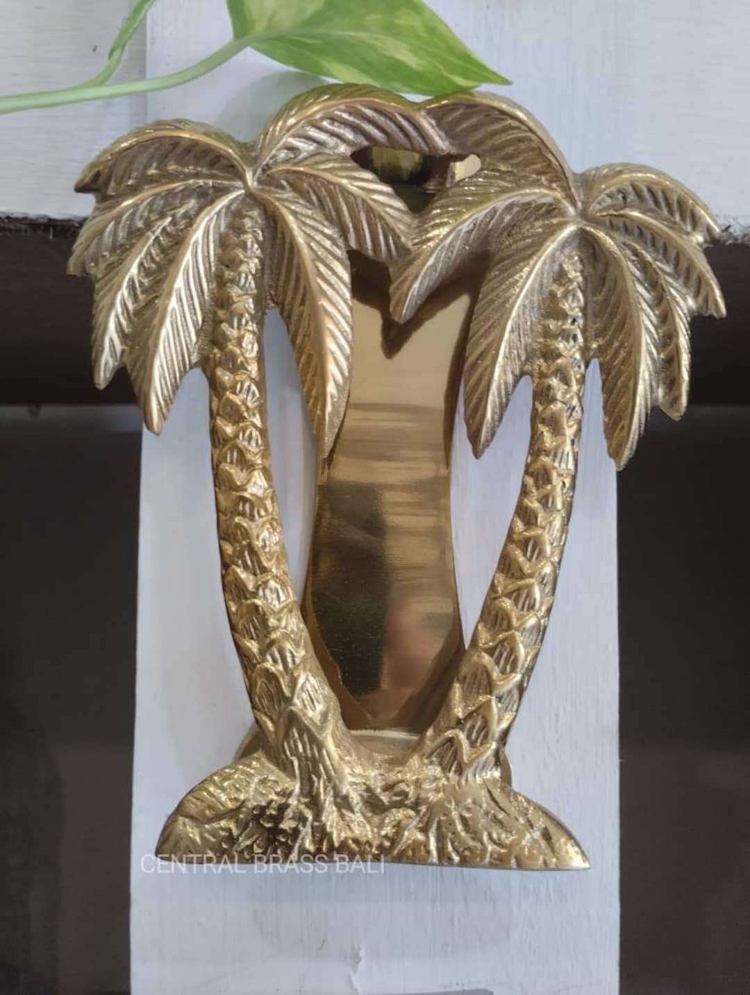 6" Inches Golden Brass Palm Tree Door Knocker | Tropical Palm Brass ...
