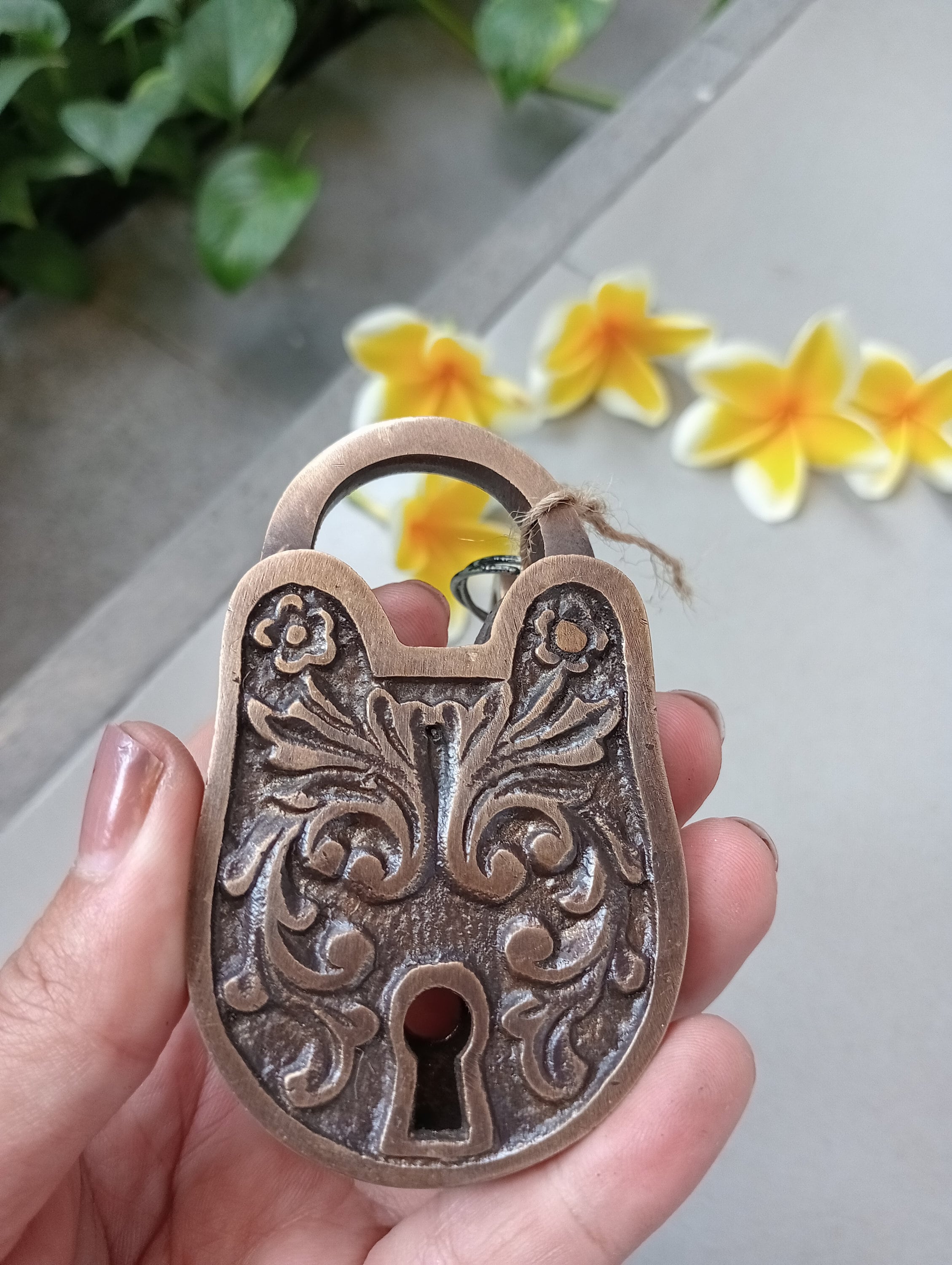 Ornate Flower Brass Padlock Set, Antique Style Working Locks - Etsy