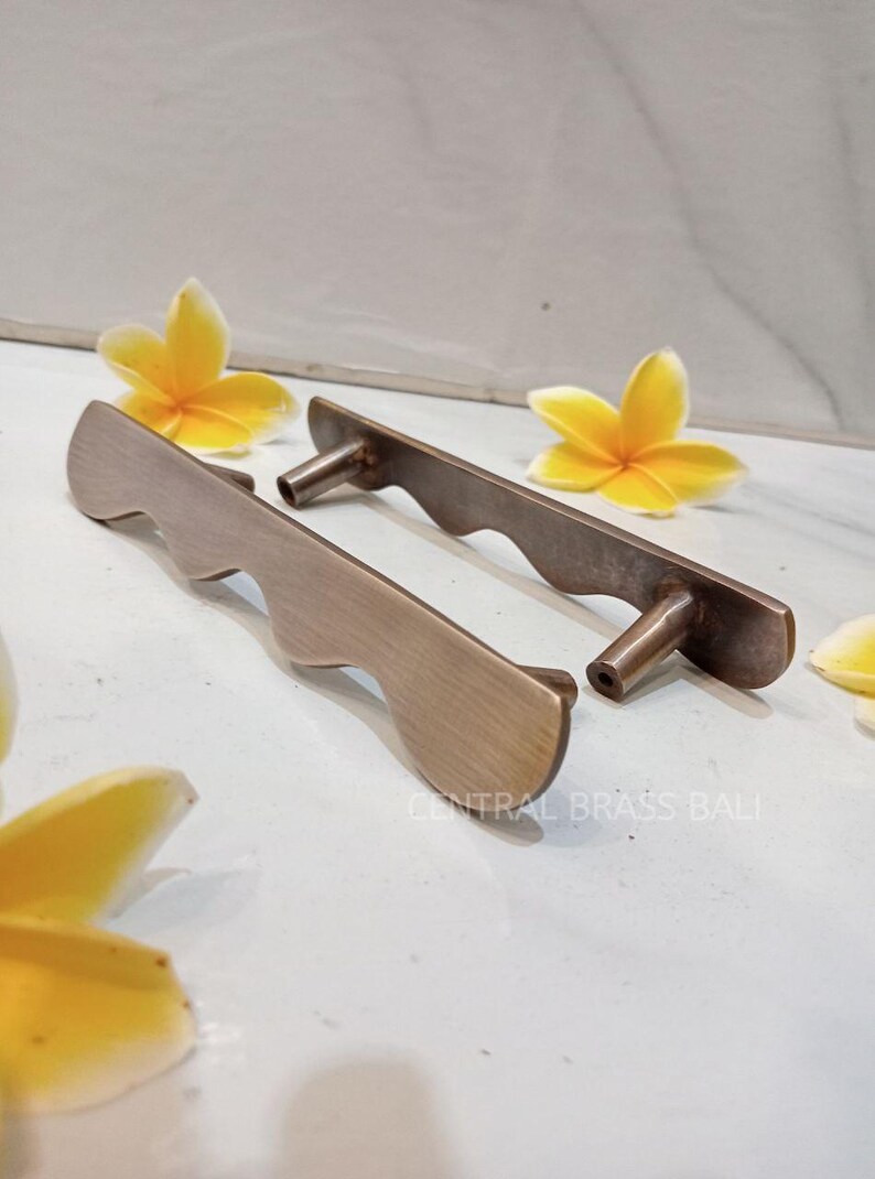 4pcs Wiggle Brass Cabinet Handles, 15 Cm Wavy Drawer Pulls(tarrif PAID ...