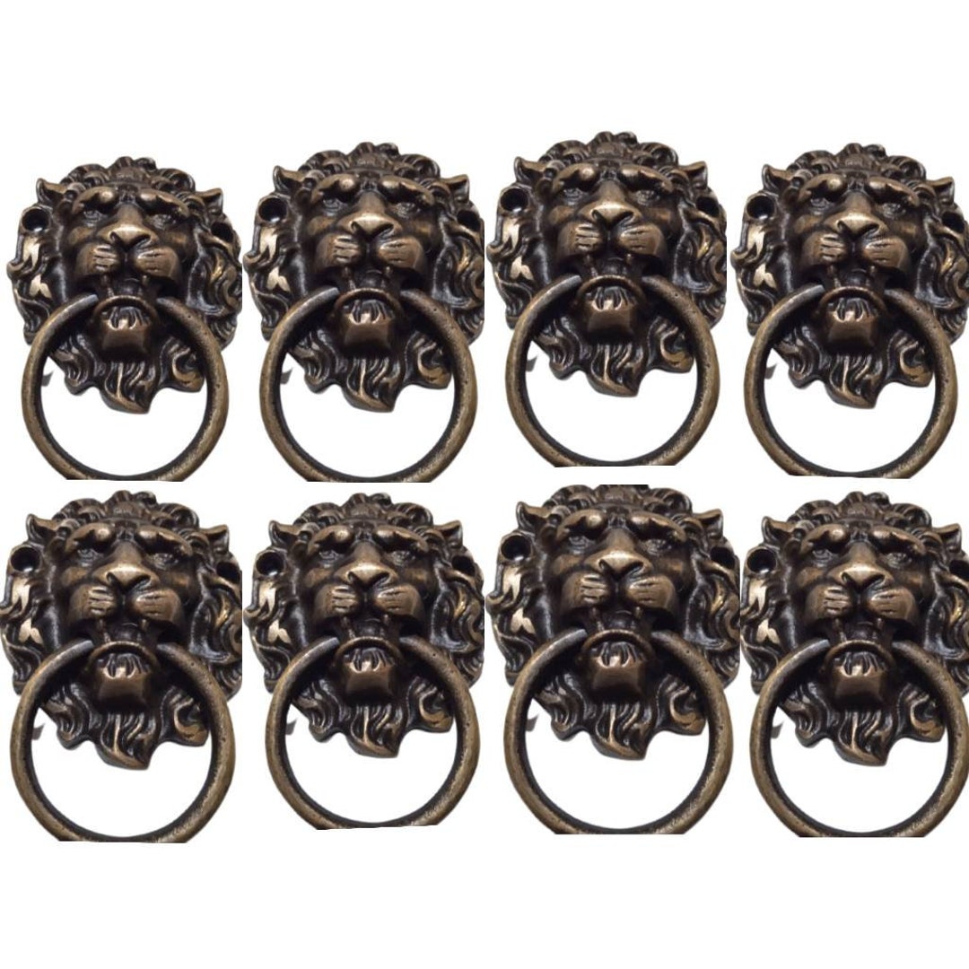 6 Items 2 Inches Lion Drawer Knobs Drawer Dresser Pull Cabinet Living ...