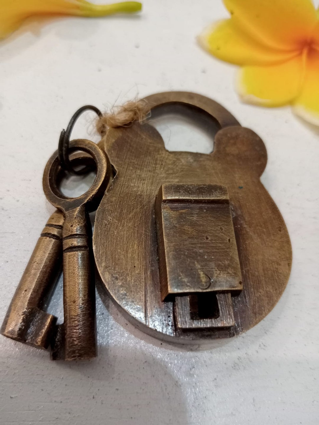 Vintage Small Classic Old PADLOCK Solid Brass Antique Safe Key Working ...