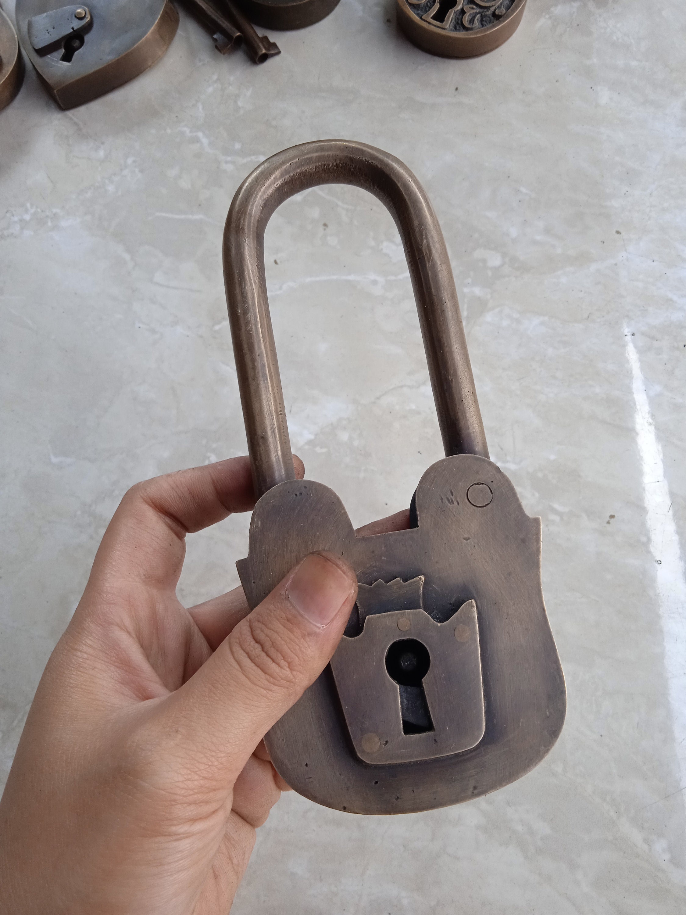 Vintage Victorian Tall Old PADLOCK Antique Solid Brass Long - Etsy