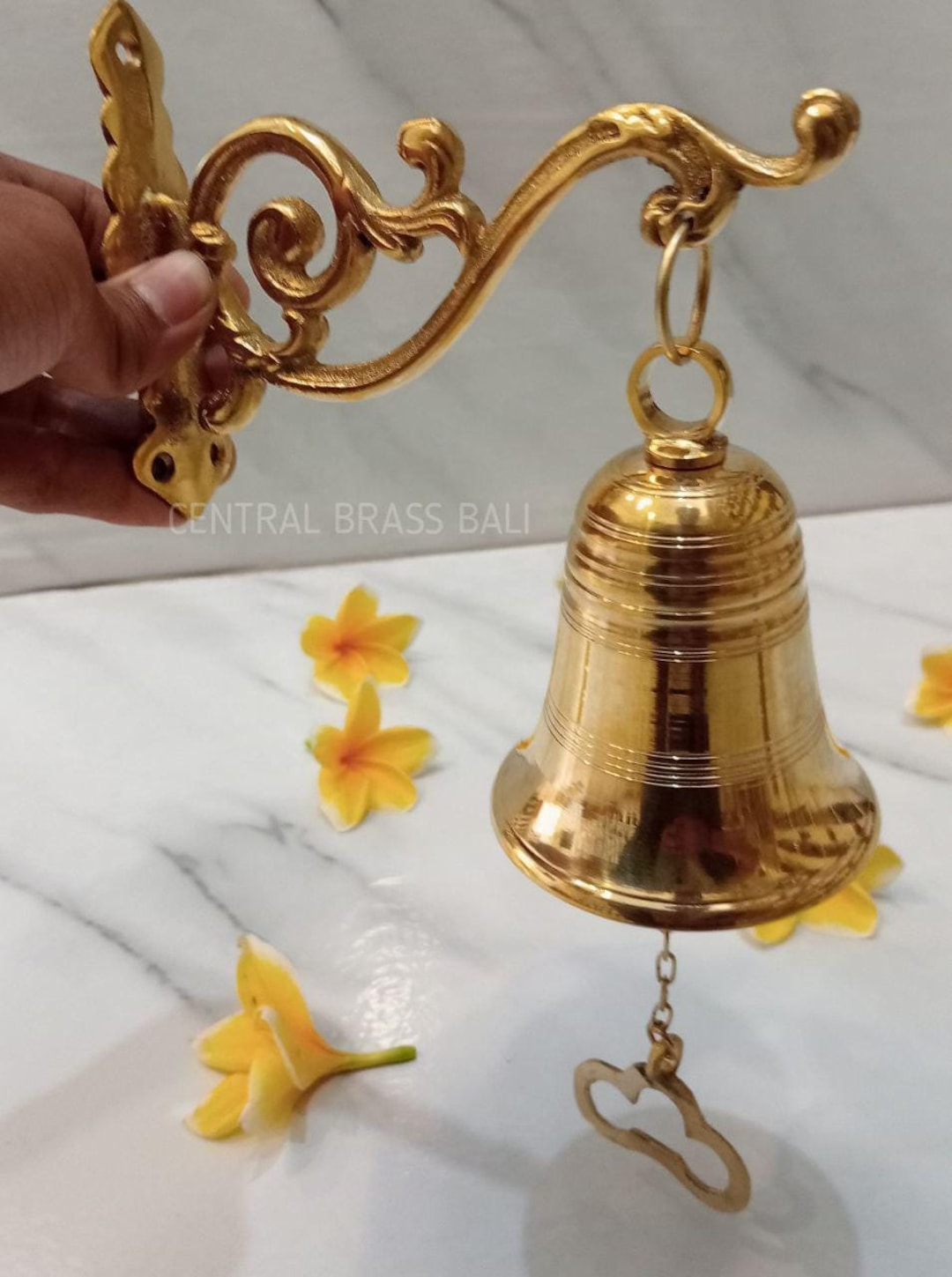 1x Gold Polish Solid Brass Bell Shopkeeper's Door Chime | Unique ...