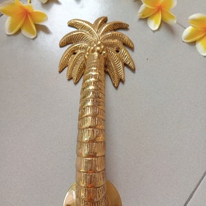 2pcs Palm Tree Solid Brass Door Handles, Tropical Front Entry Door ...
