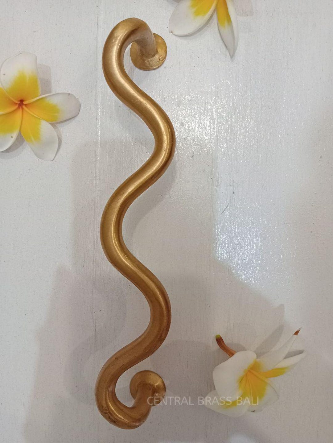 Set of 4 Wavy Brass Cabinet Handle, Modern Drawer Pull (21cm)(tarrif ...
