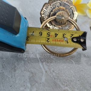 3.00" Solid Brass Sun Flower Ring Pull Knobs | Retro Solid Round ...