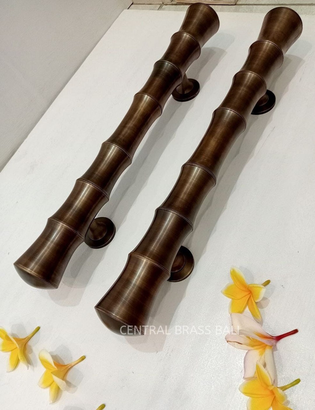 50 Cm 2x Brass Bamboo Handle, Front Gate Door Handle Pulls | Main Entry ...