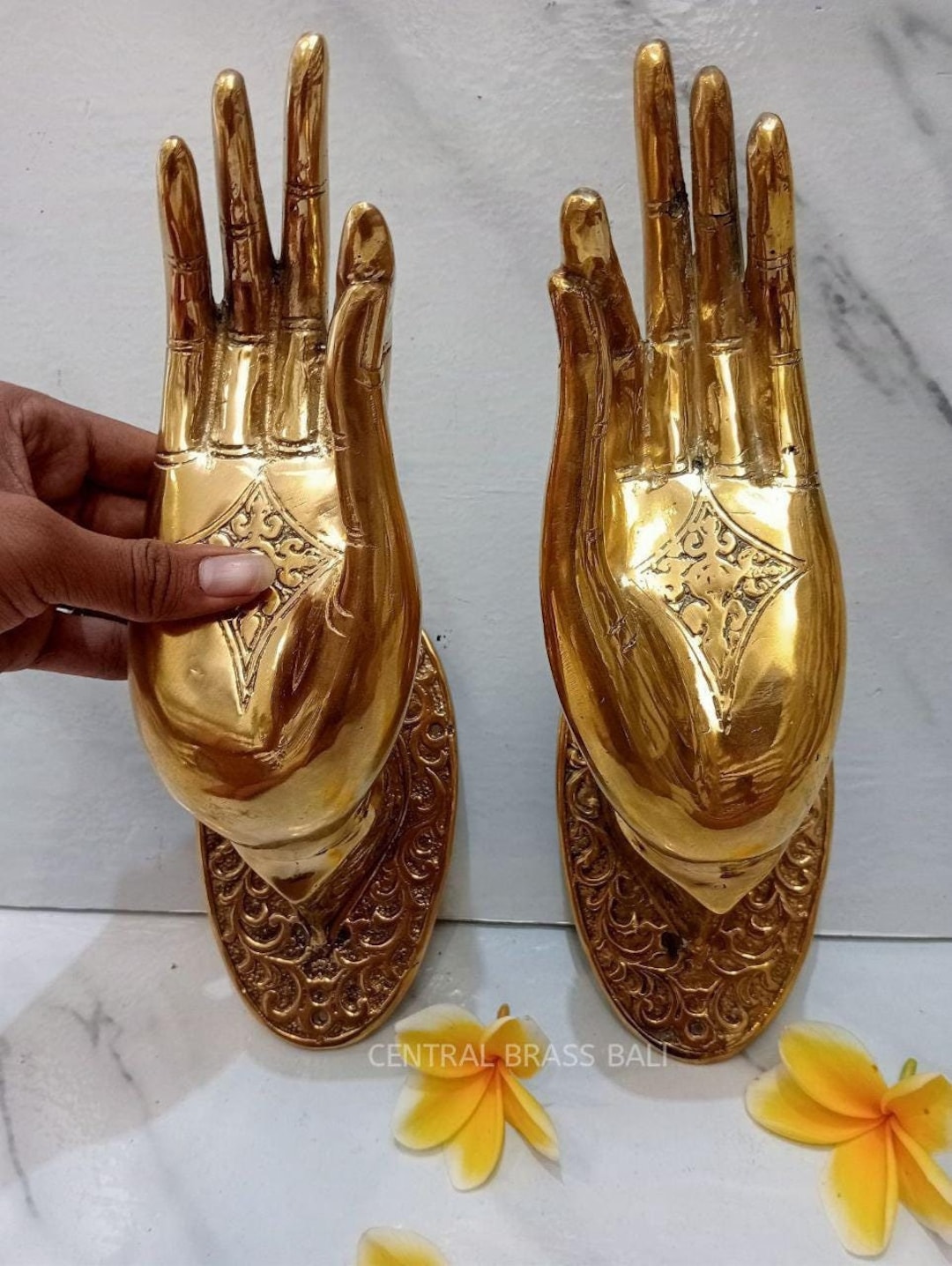 2x 29 Cm Main Entry Large Beautiful Buddha Gyan Mudra Hand Shape ...