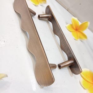 4pcs Wiggle Brass Cabinet Handles, 15 Cm Wavy Drawer Pulls(tarrif PAID ...