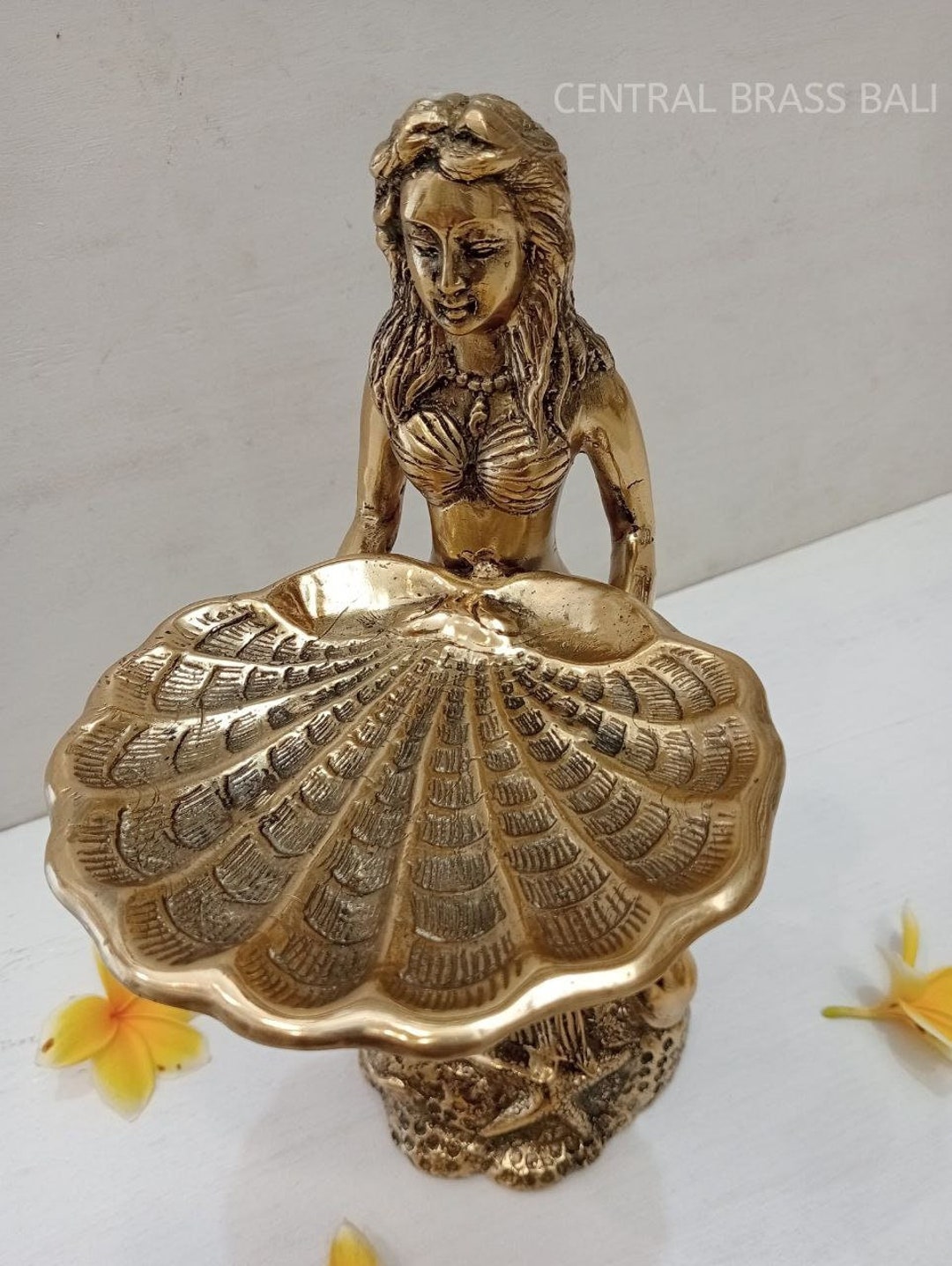Solid Brass Mermaid Sculpture | Nautical Home & Office Decor (12.79 ...