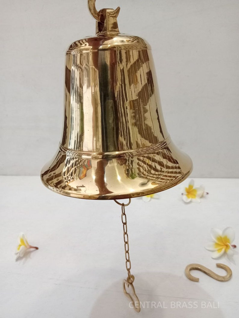 Large Solid Brass Door Bell | Vintage Shopkeeper Chime, 14.5" Chain - Etsy