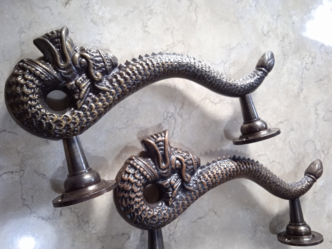 7''5 Inch Dragon Handle for Front Door Main Entry Pull Door Handle ...