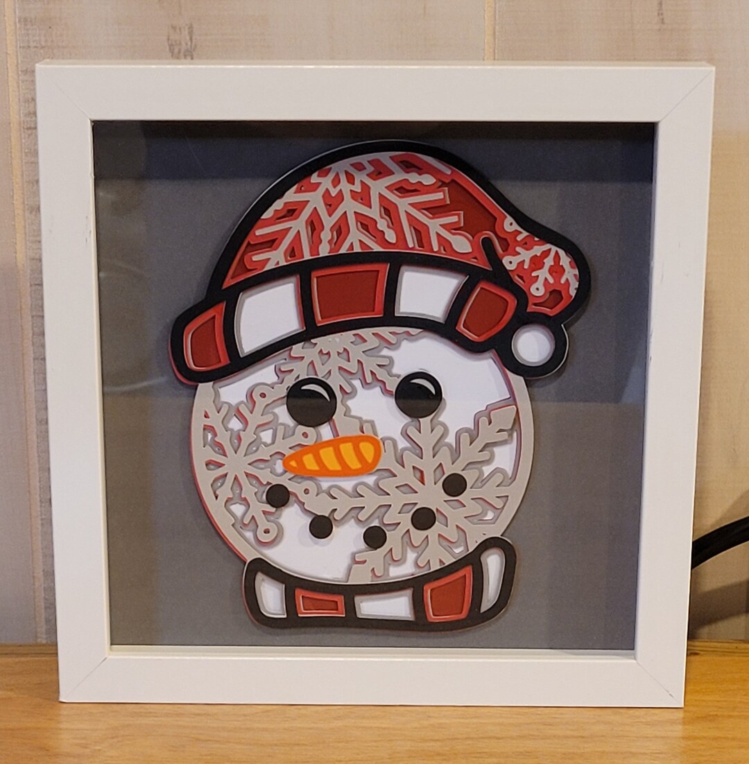 Snowman Face Cardstock Shadow Box - Etsy