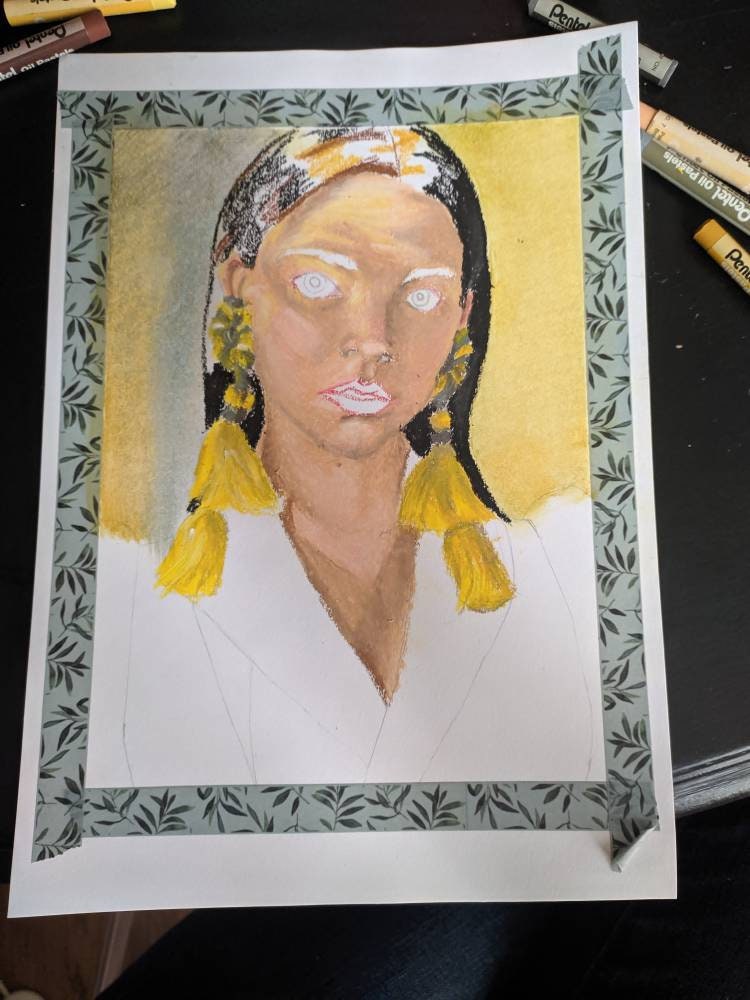 Oil Pastel Portrait of Anya Taylor-joy - Etsy