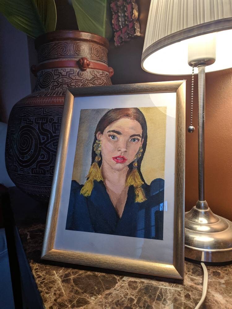 Oil Pastel Portrait of Anya Taylor-joy - Etsy