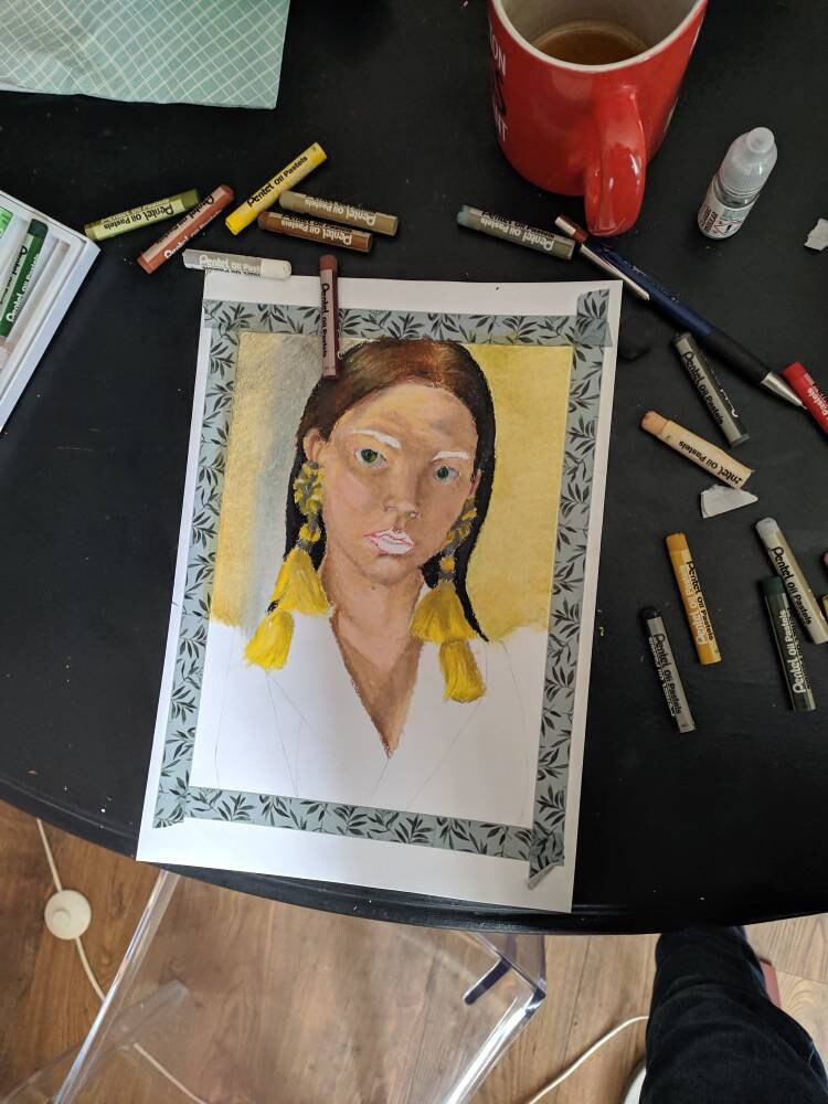 Oil Pastel Portrait of Anya Taylor-joy - Etsy