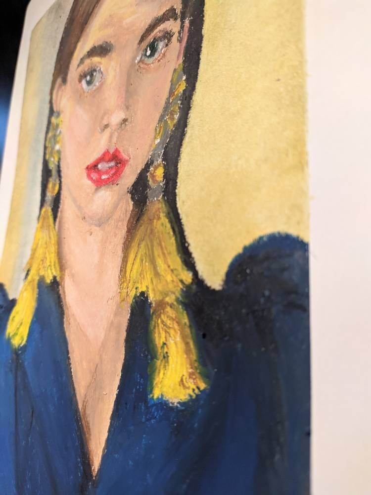 Oil Pastel Portrait of Anya Taylor-joy - Etsy