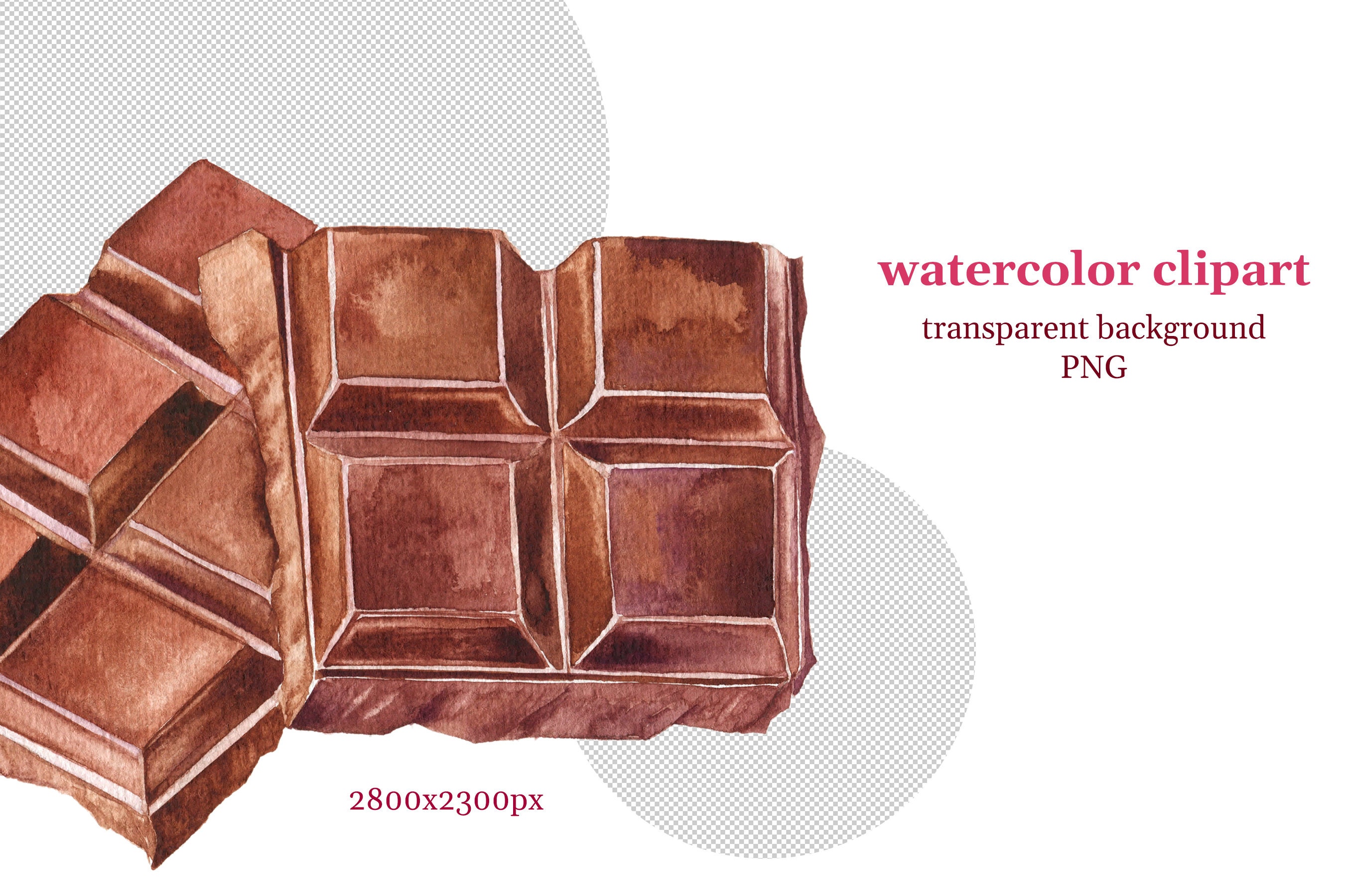 Watercolor Chocolate Clipart. Digital Print in PNG - Etsy