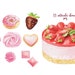 Watercolor Strawberry Cake and Desserts Digital Clipart. Valentine ...