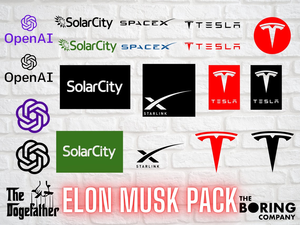 Elon Musk SVG Pack Tesla Solar City SpaceX Open AI The | Etsy