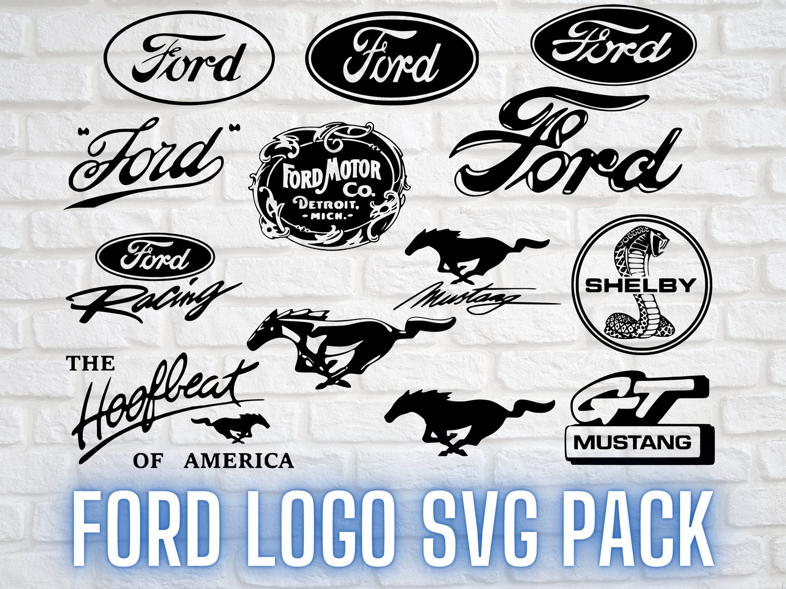 Vintage Ford Logo SVG Pack | Etsy