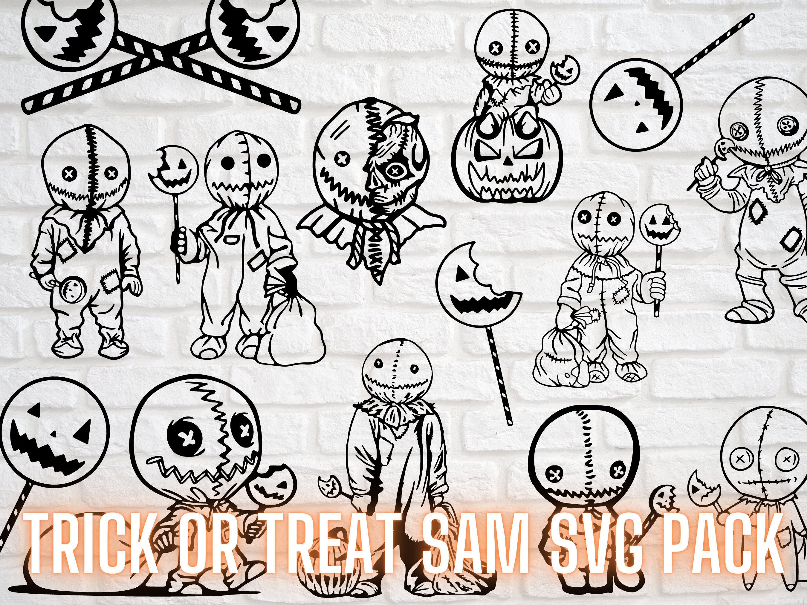 Sam Trick or Treat SVG Pack para Cricut y otros productos. | Etsy
