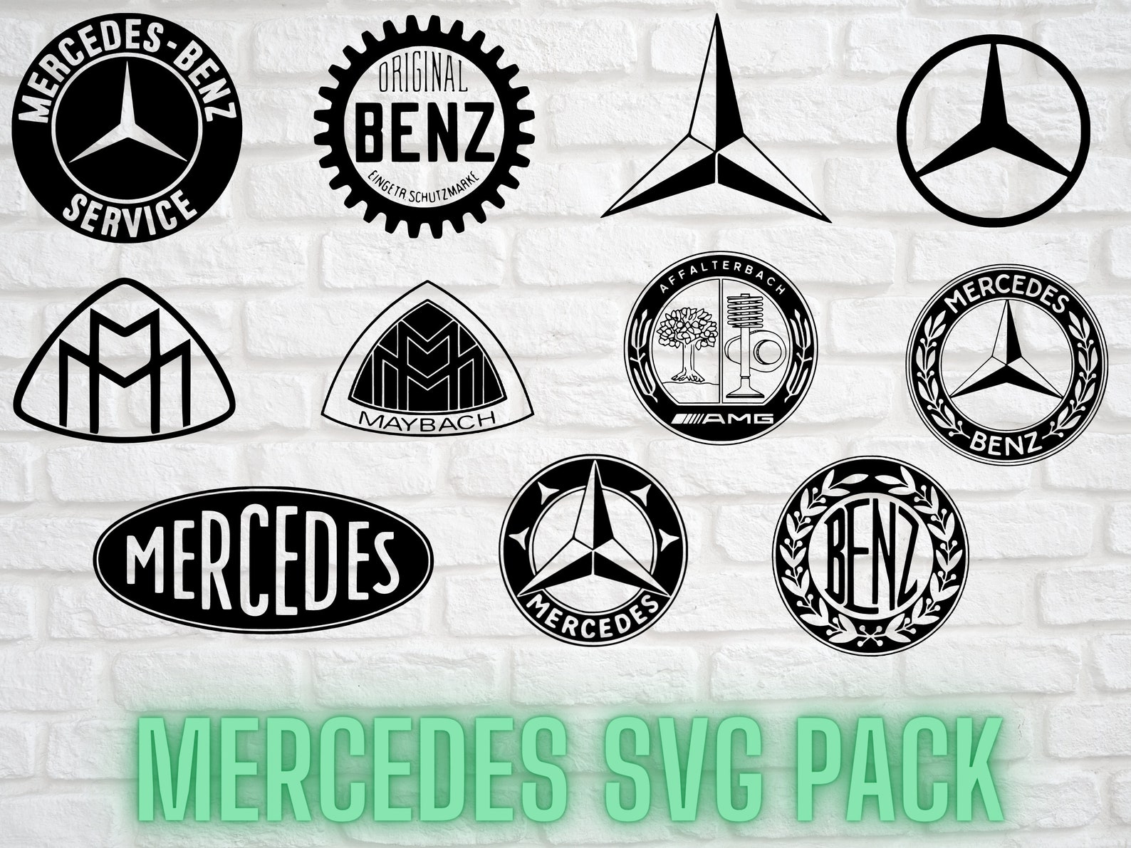 Mercedes Logo SVG Pack | Etsy