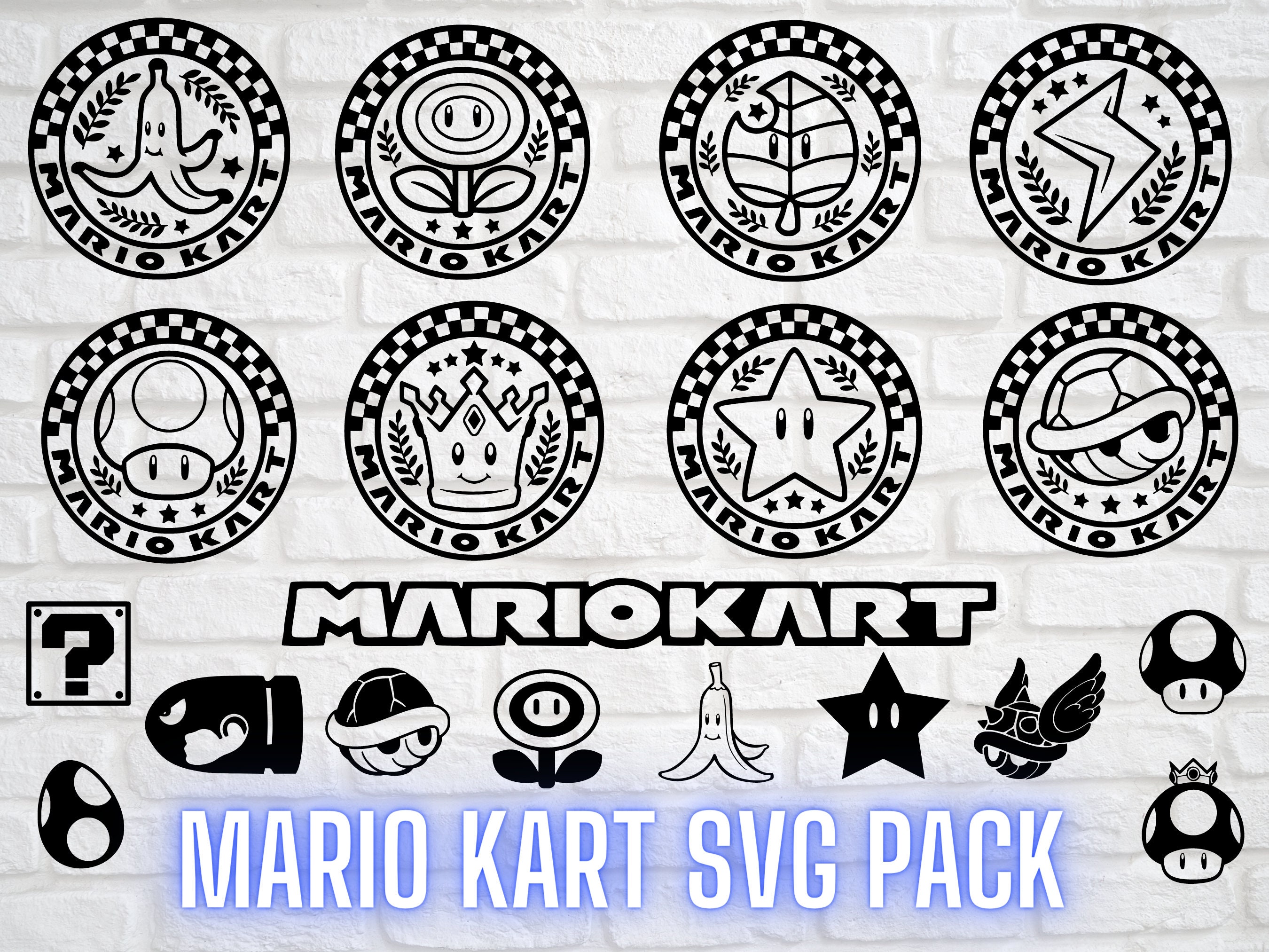 Mario Kart Svg Pack Etsy