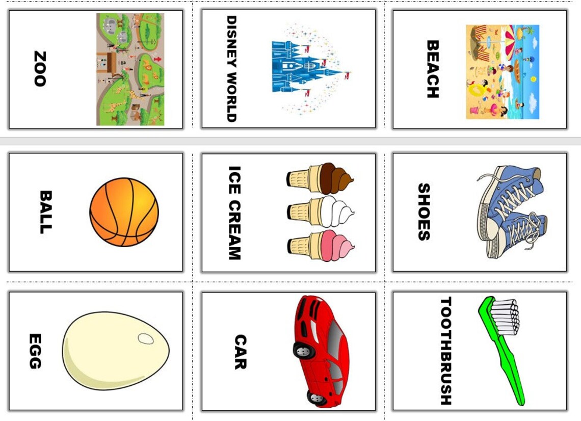 Noun and Verb Learning Flashcards Printable | Etsy