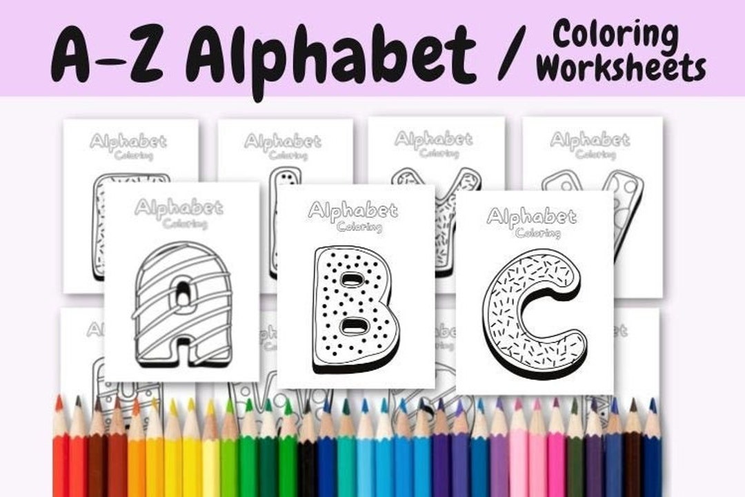 A-Z Alphabet Coloring Worksheets,kdp Interior,amazon Kdp,commercial Use ...