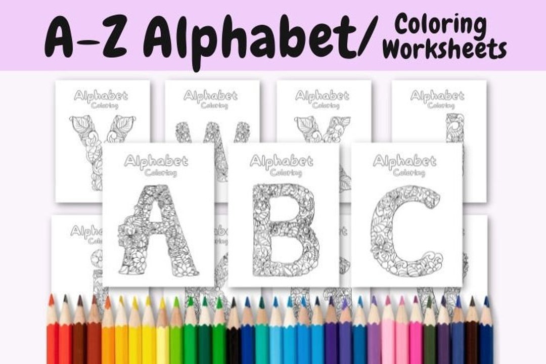 A-Z Alphabet Coloring Worksheets,kdp Interior,amazon Kdp,commercial Use ...