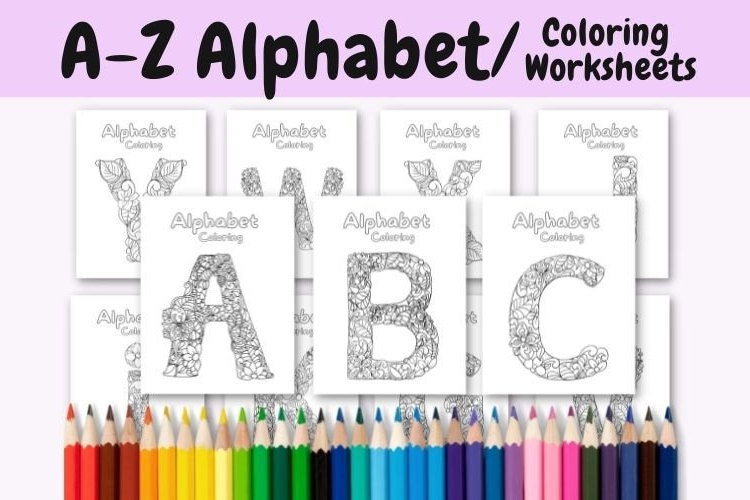 A-Z Alphabet Coloring Worksheets,kdp Interior,amazon Kdp,commercial Use ...