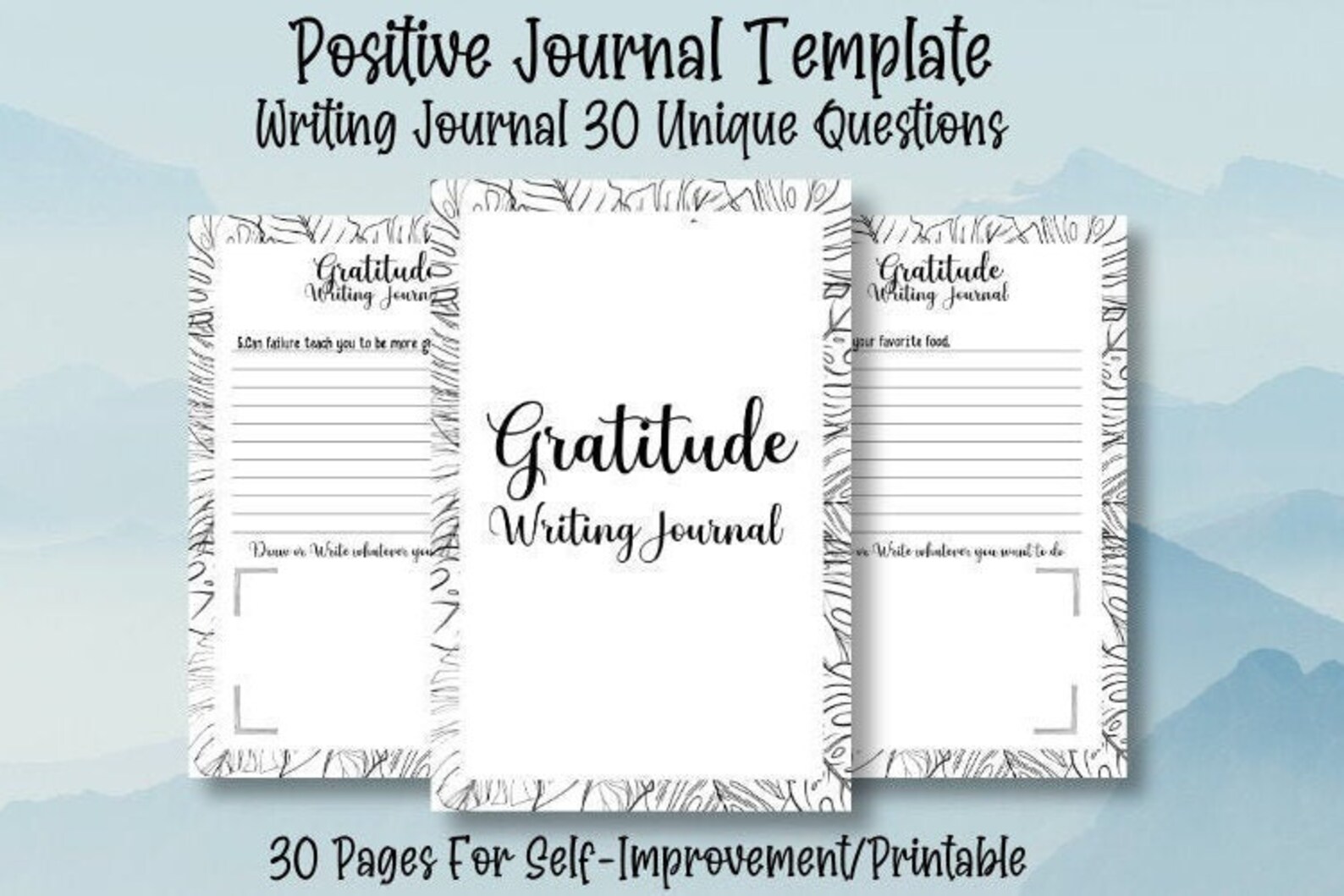 Positive Journal TemplateGratitude JournalGuied | Etsy