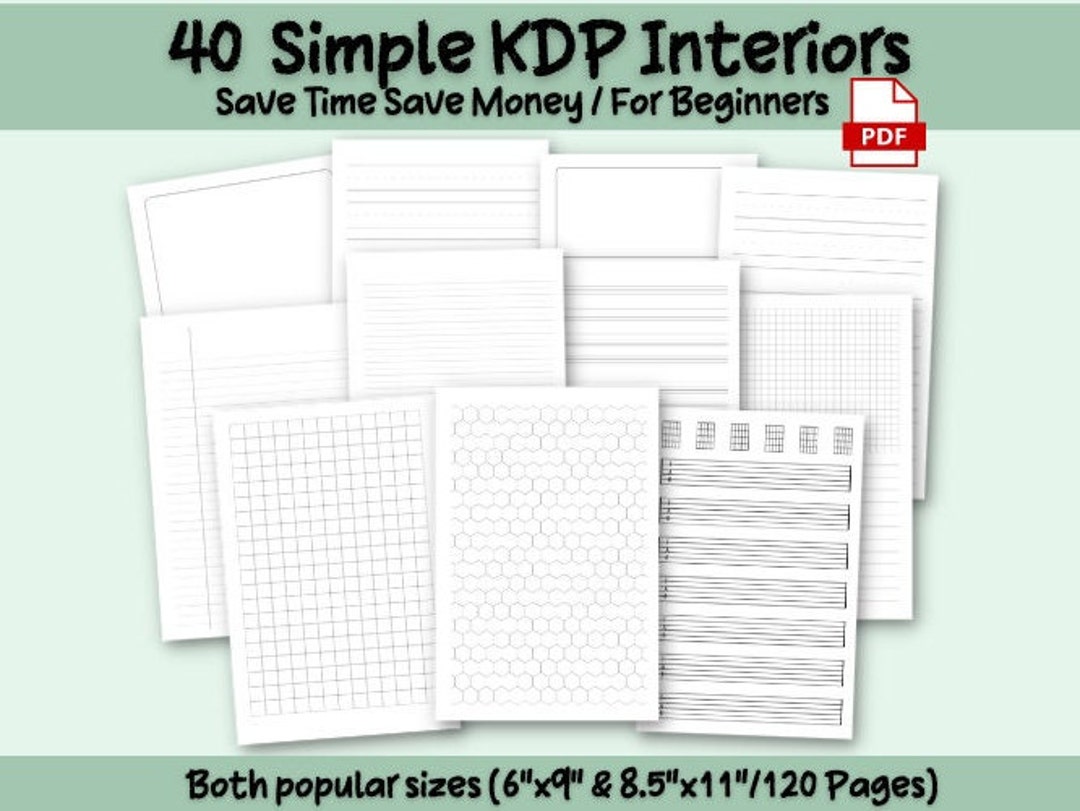 40 Simple KDP Interiors,ready Upload to Kdp,both Popular Sizes 6x9 and ...