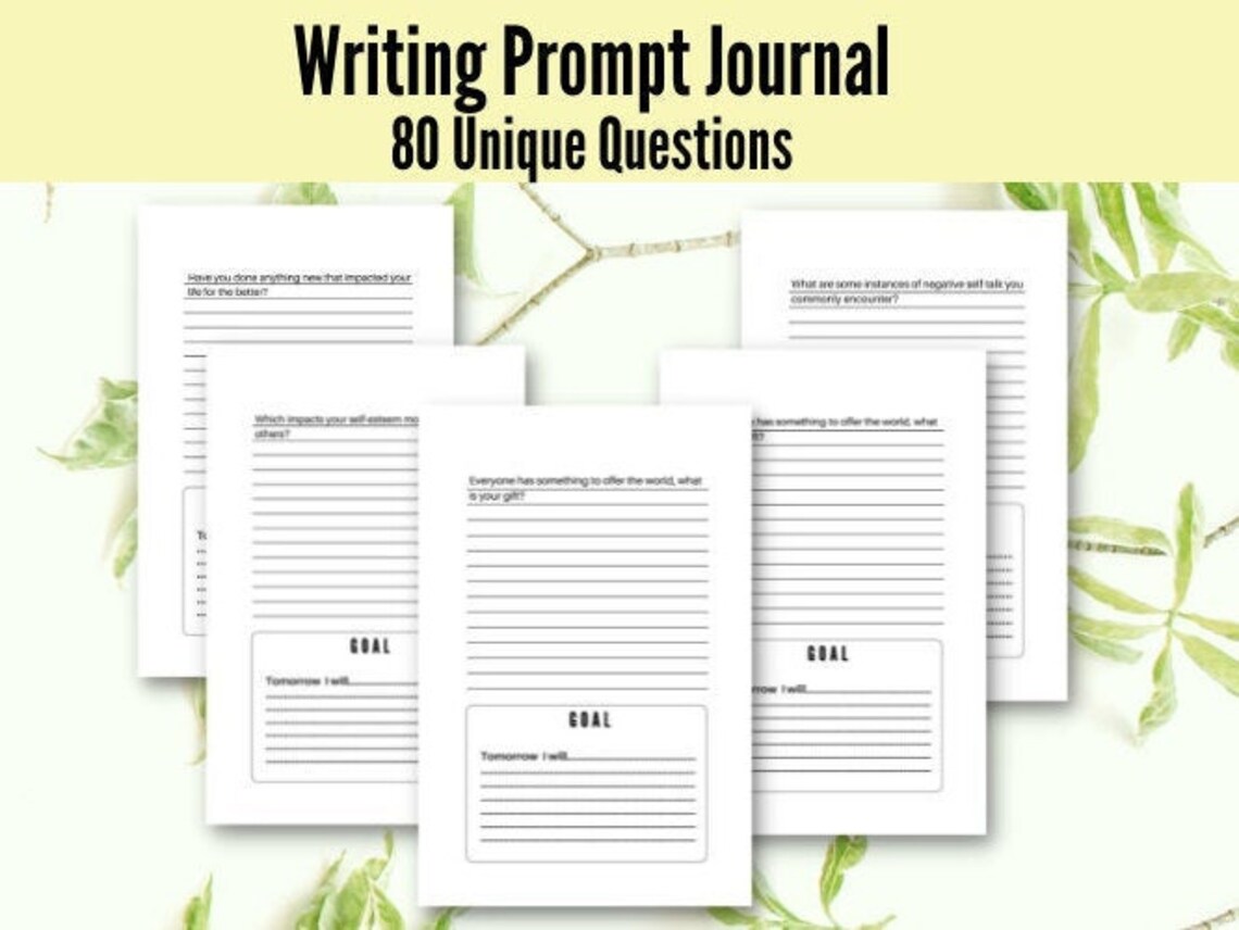 Self-esteem Journal Printable PDF Writing Prompt-writing - Etsy