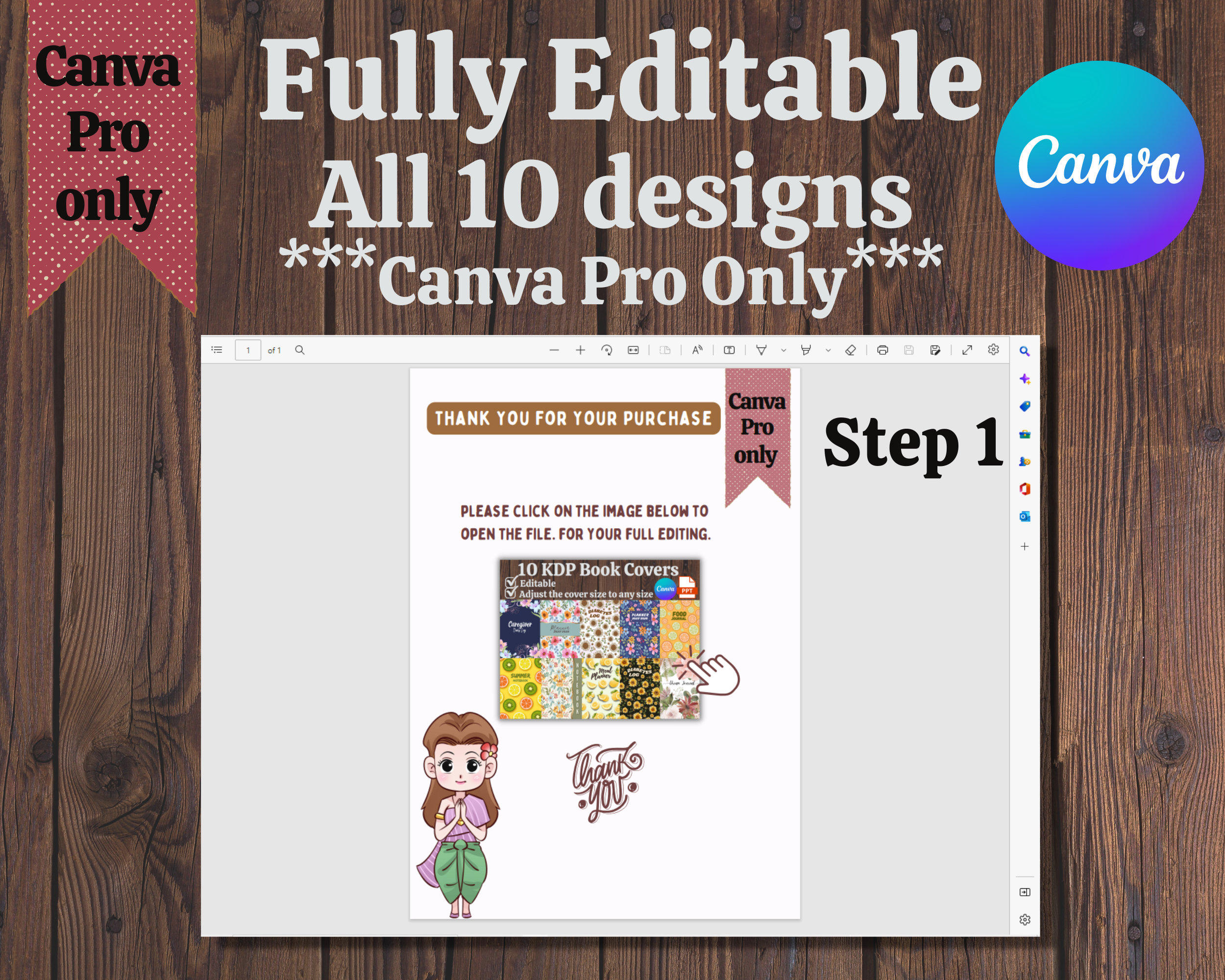 KDP Book Cover Template Editable and Adjustable to Any Size. - Etsy Canada