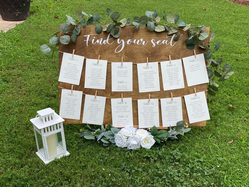 Wood Seating Chart/wedding Seating Chart/rustic Seating - Etsy