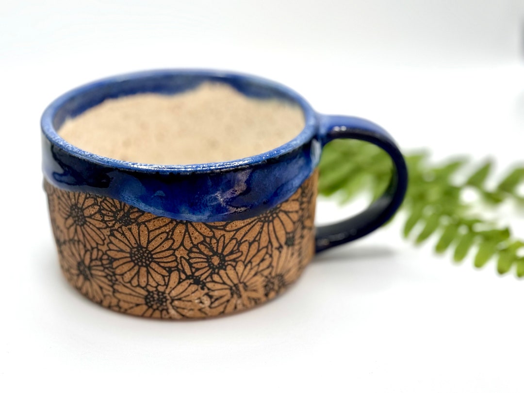 Daisy Drippy Mug Made to Order 12 Oz. Mug Pottery Handmade Large Mug ...