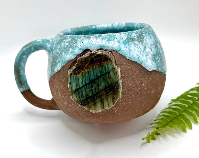 Rustic Blue Labradorite Crystal Fishbowl Mug 12 Oz. - Etsy