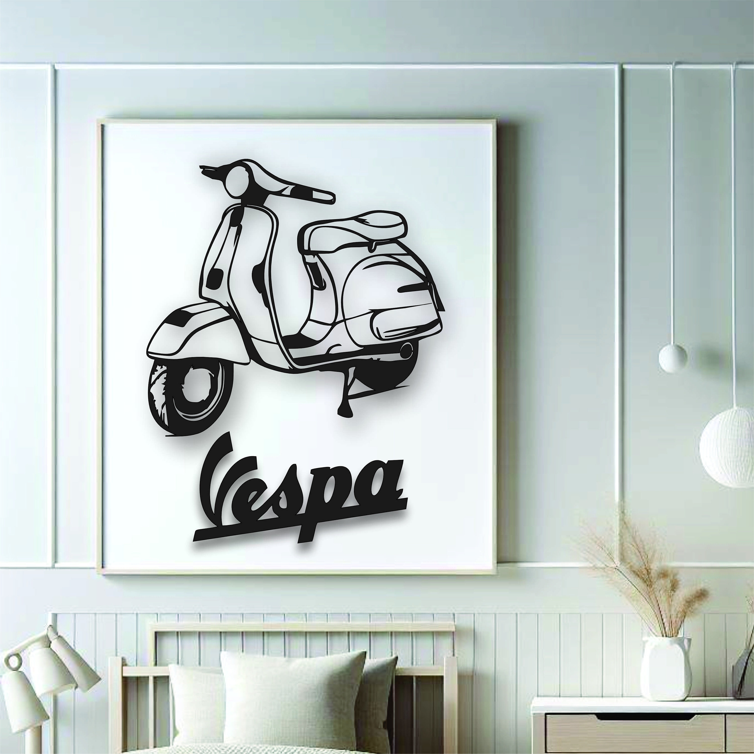 Combo Picture Motorcycle Vespa Wall Art. 2 Versions in One File. - Etsy