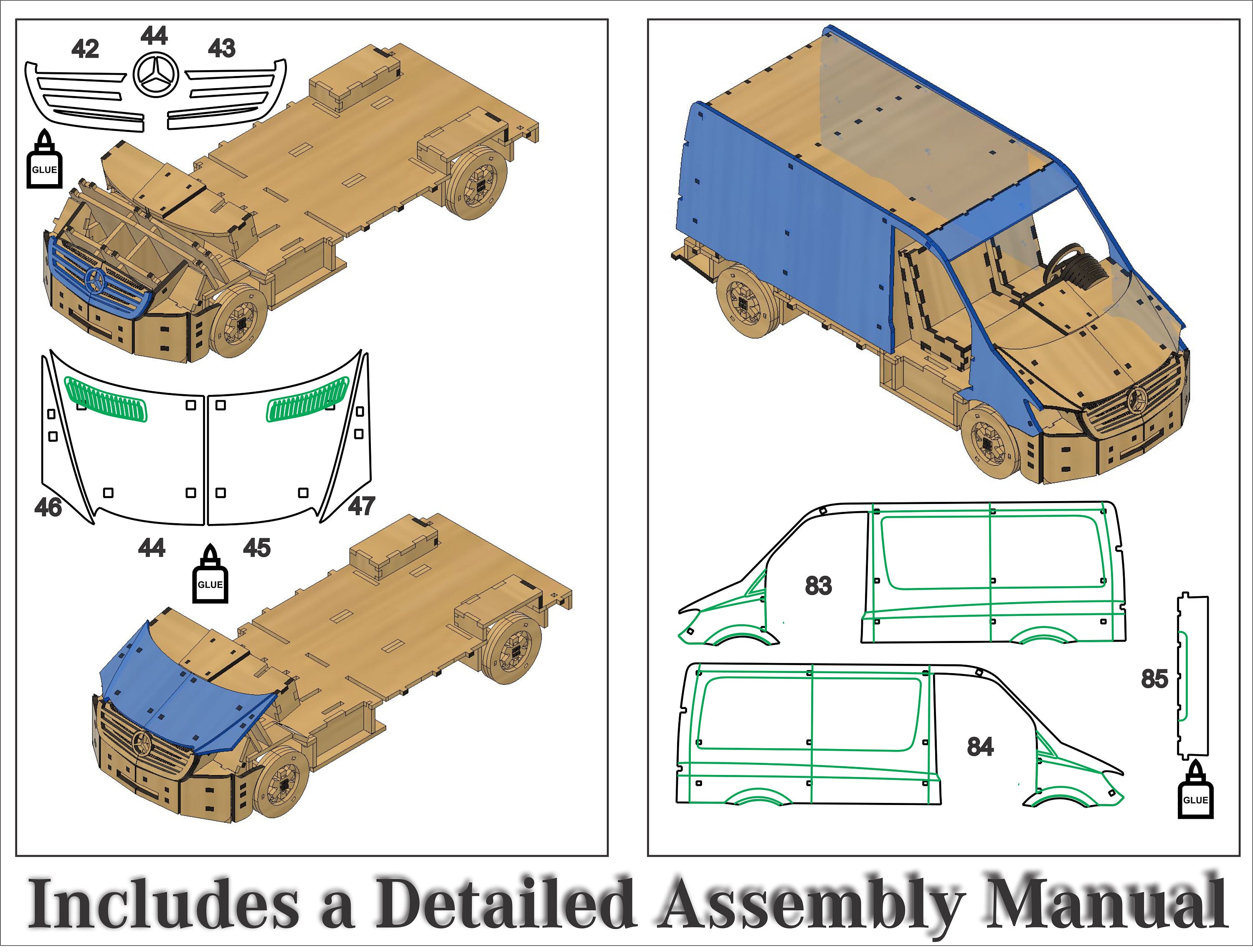 Mercedes Benz Sprinter Van Laser Cut Files L2H2 - Etsy