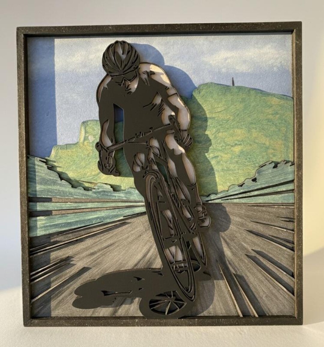 3D Cycling Frame - Laser Cutting File - Multi-layer Wall Art - Vector ...