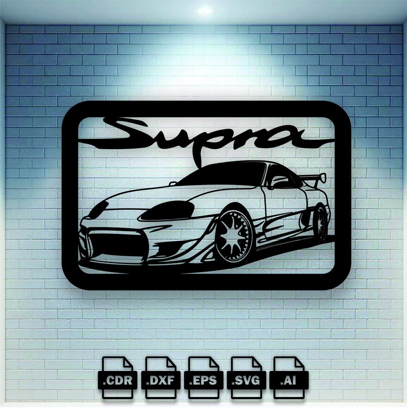 Toyota Supra MK4 JDM Frame. 2 Versions in One File. Includes Logo. Wall ...